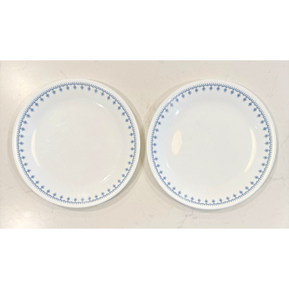 Corelle | Dining | Corelle Snowflake Blue Pattern Set Of 2 Dinner ...